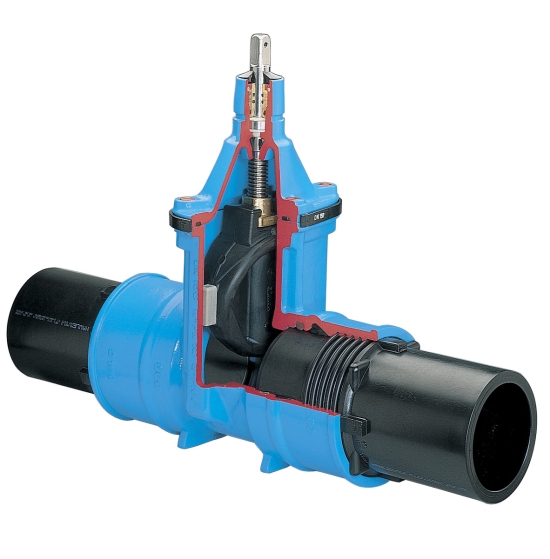 Hawle 4050 , Kilslidventil, med PE 80 ändar, 200, SDR11